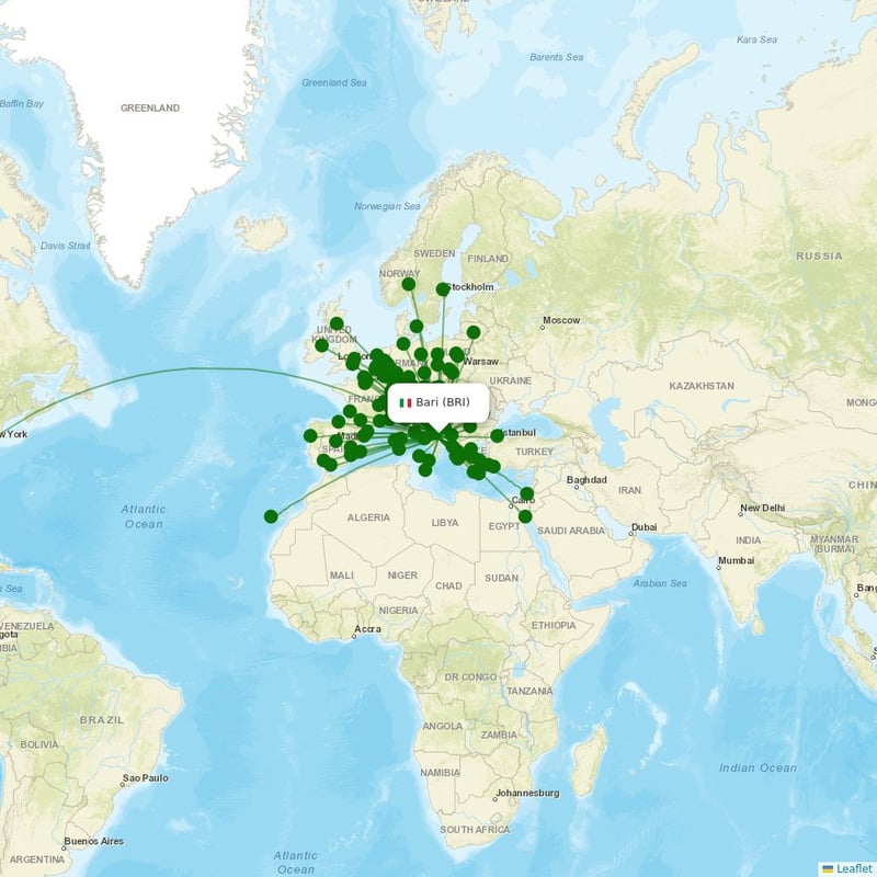 Bari destinations | 111 routes (2025) | Airport Information