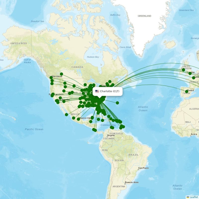 Charlotte Douglas International airport map | Charlotte (CLT) terminal ...