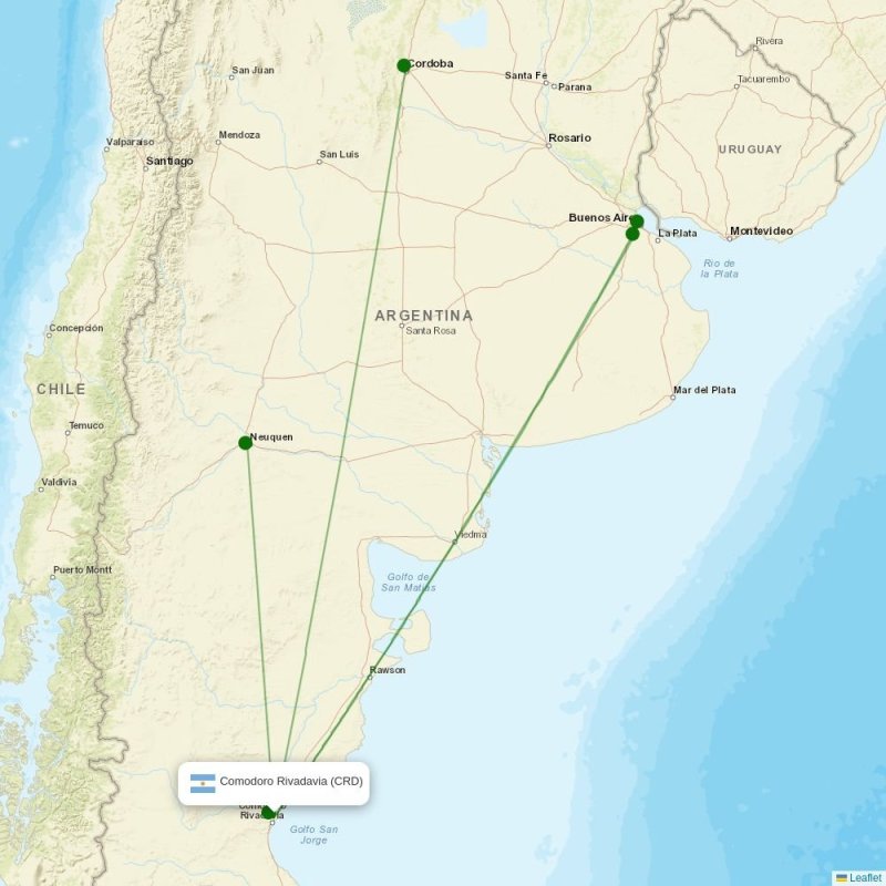Comodoro Rivadavia destinations | 4 routes (2026) | Airport Information
