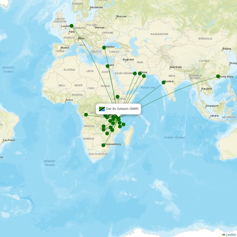 Dar Es Salaam (DAR) scheduled flight departures | Airport Information