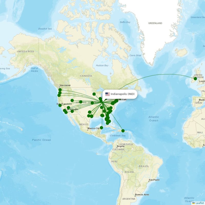 Indianapolis International Airport airport map | Indianapolis (IND ...