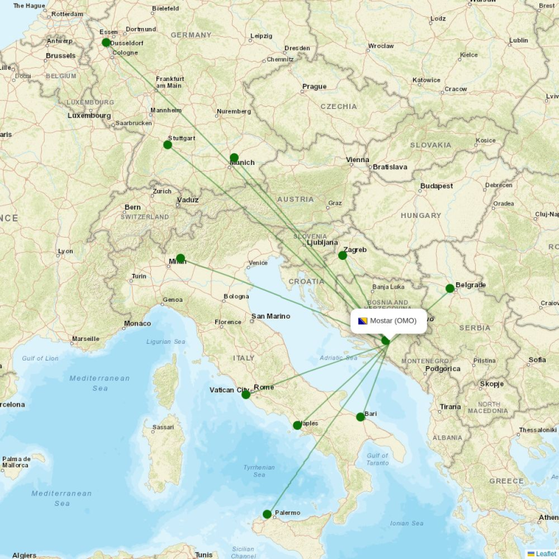 Mostar information, flights and status | Airport Information