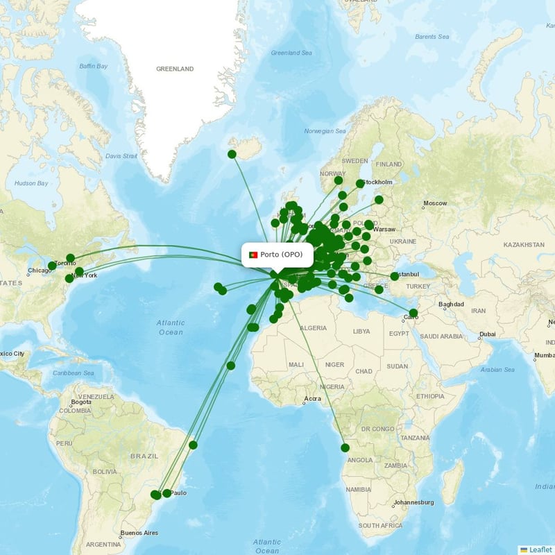 Porto destinations | 129 routes (2025) | Airport Information