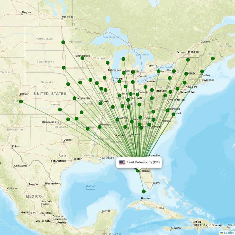 Saint Petersburg destinations | 58 routes (2025) | Airport Information