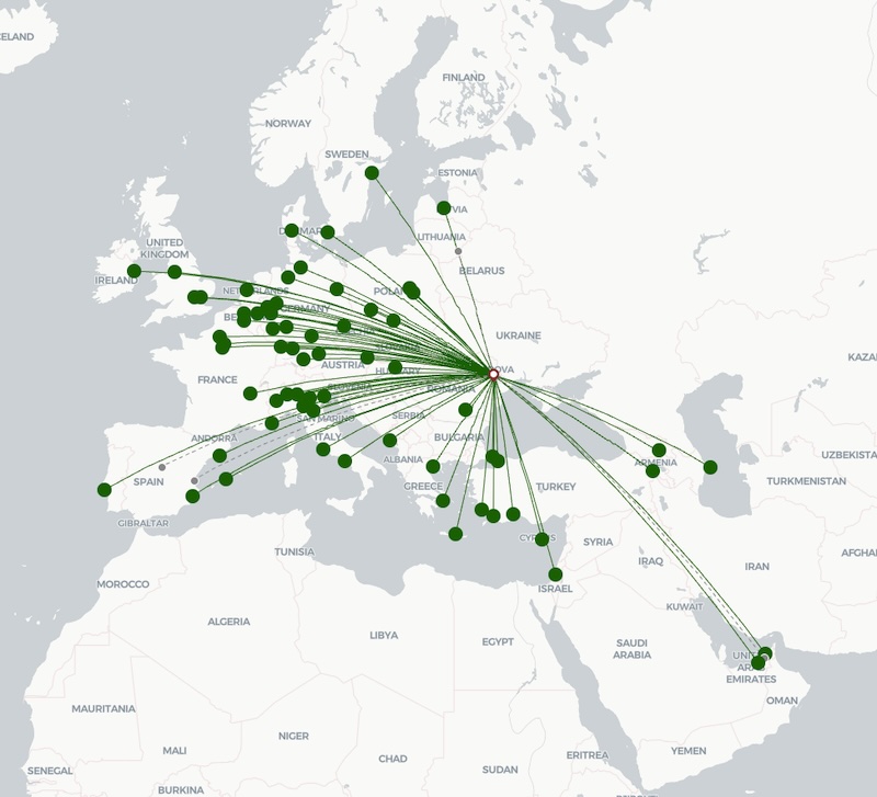 Chisinau destinations | 78 routes (2025) | Airport Information