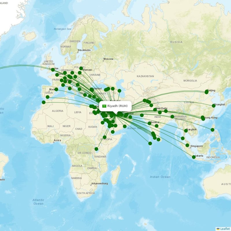 King Khaled International airport map | Riyadh (RUH) terminal overview ...