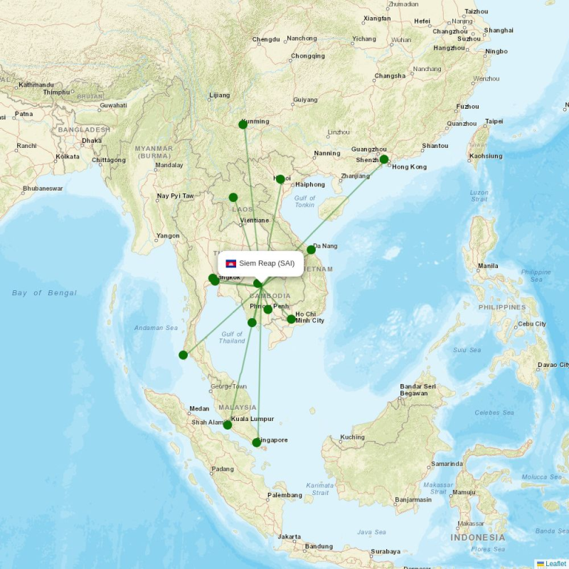Siem Reap-Ankor International Airport airport map | Siem Reap (SAI ...