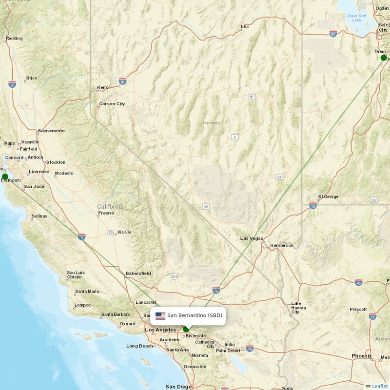 San Bernardino International Airport airport map | San Bernardino (SBD ...