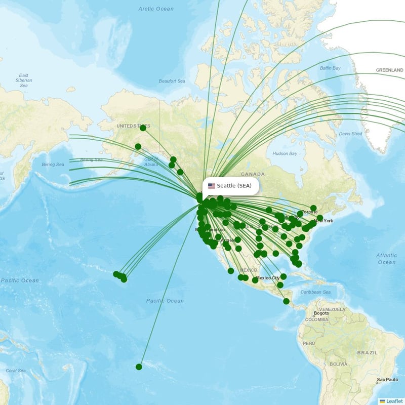 Seattle destinations | 137 routes (2025) | Airport Information