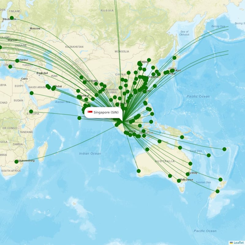 Singapore Changi Airport airport map | Singapore (SIN) terminal ...