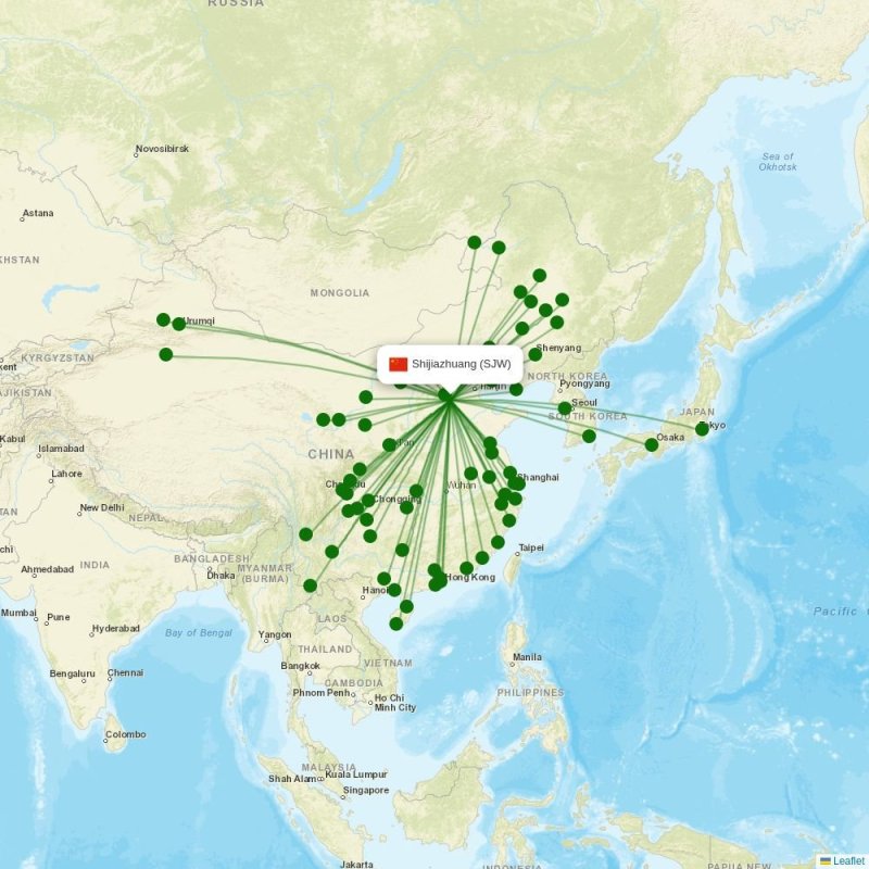 Shijiazhuang destinations | 72 routes (2026) | Airport Information