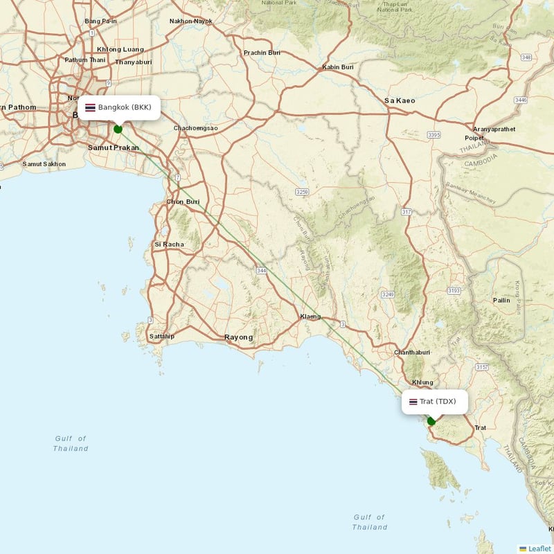 Trat destinations | 1 routes (2025) | Airport Information