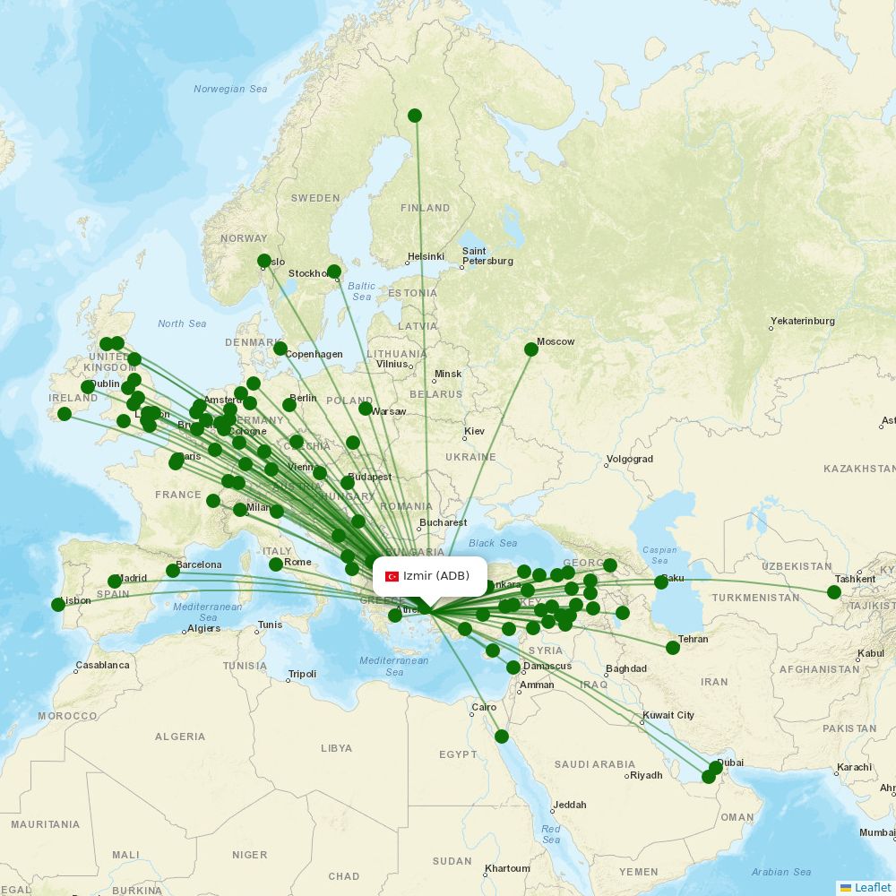 İzmir Adnan Menderes Airport (ADB) scheduled arrivals | Airport Information