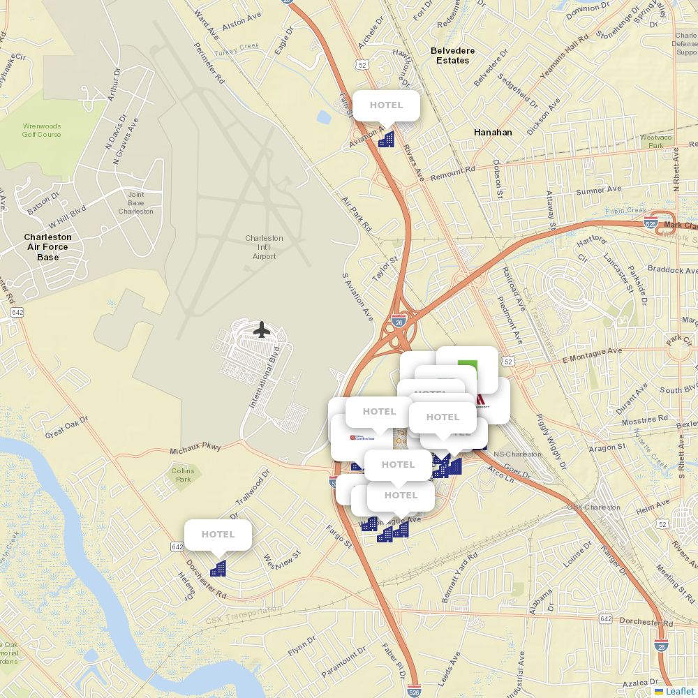 Charleston Afb International (CHS) airport hotels | Airport Information