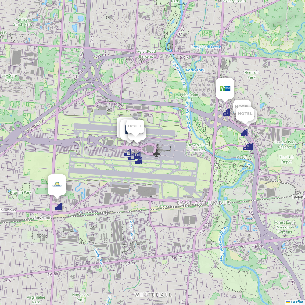 Port Columbus International (CMH) airport hotels | Airport Information