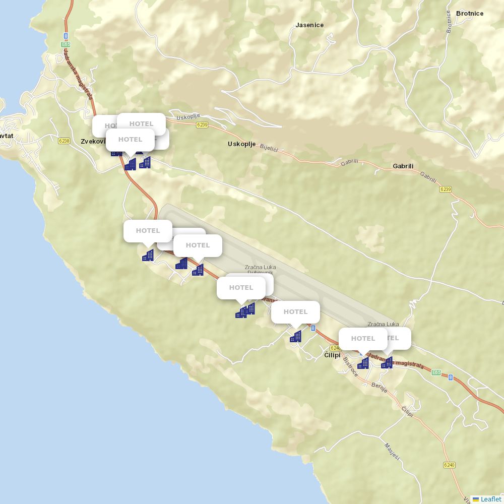 Dubrovnik Airport (DBV) hotels | Airport Information