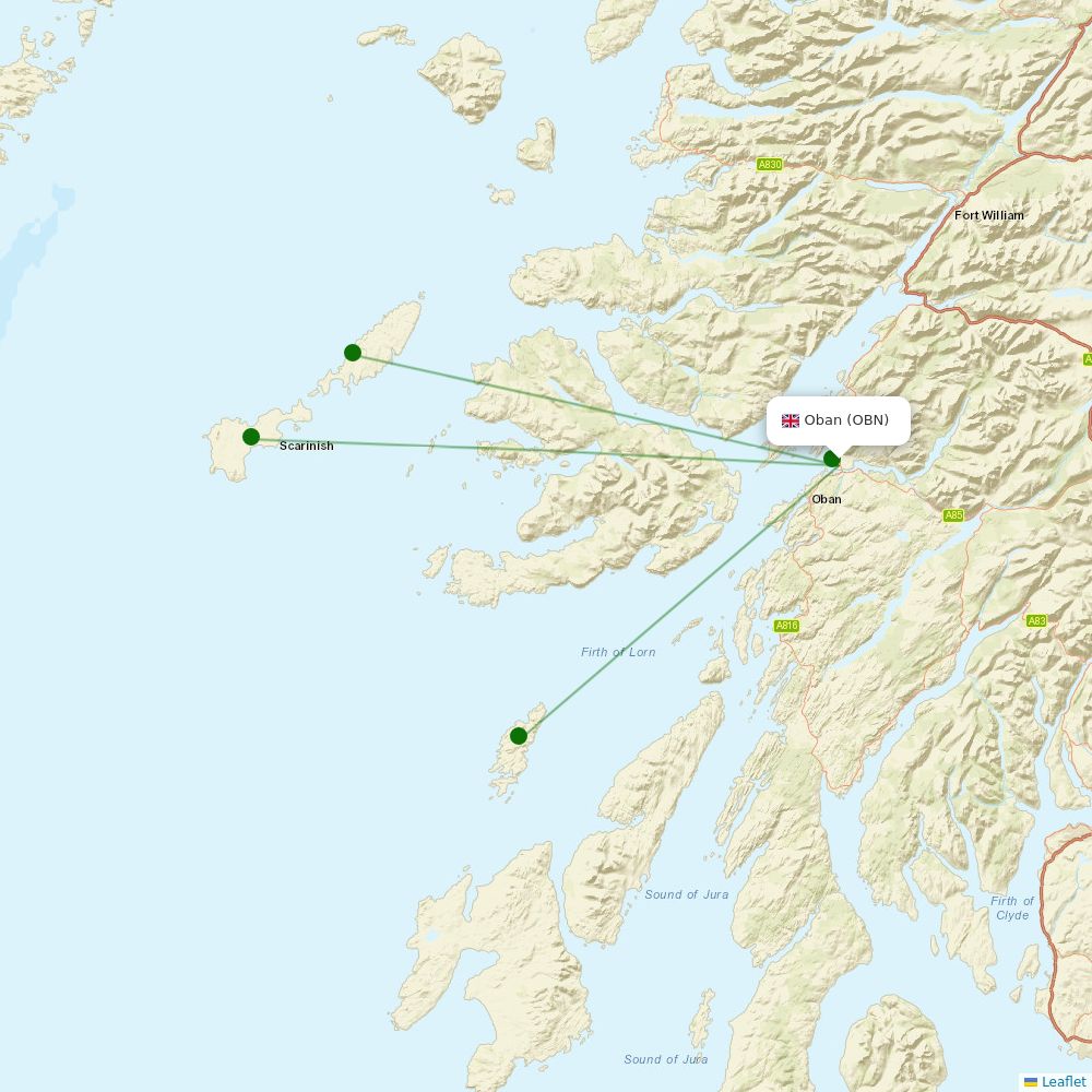 North Connel Airport airport map | Oban (OBN) | Airport Information