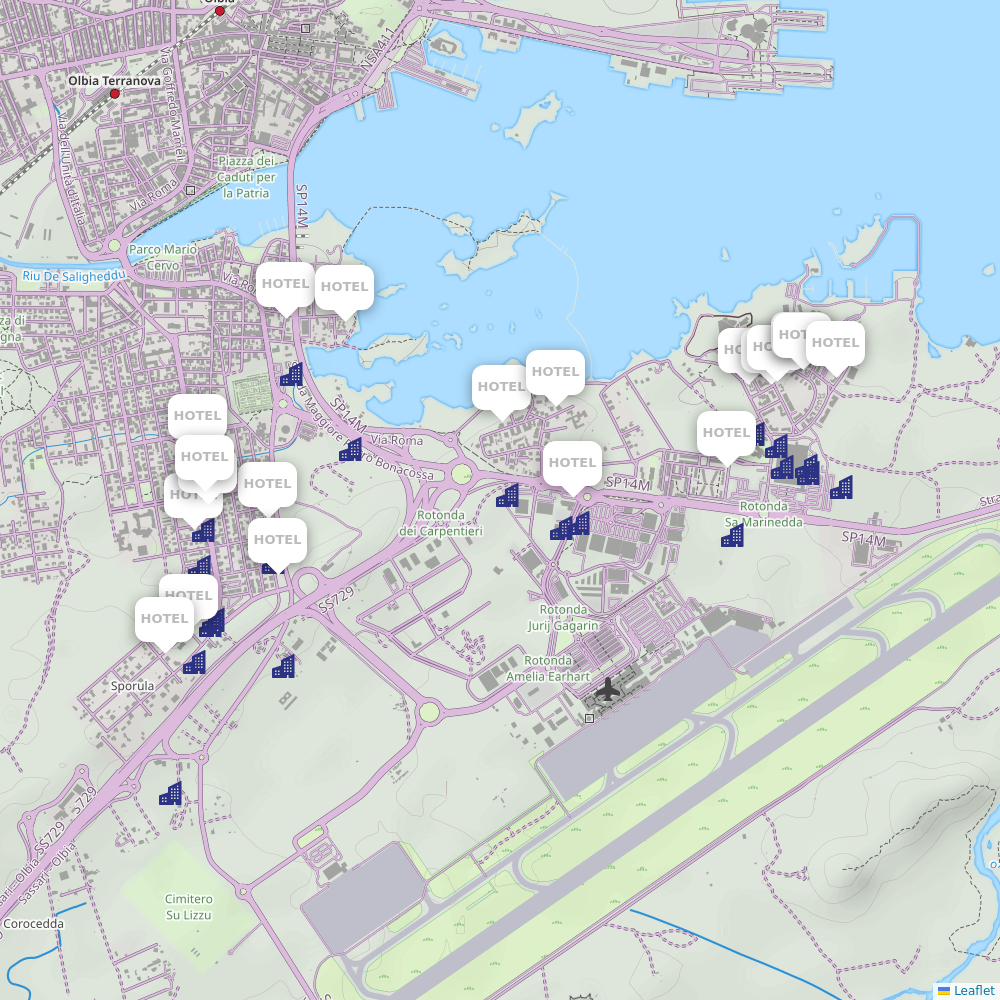 Olbia Costa Smeralda Airport (OLB) hotels | Airport Information