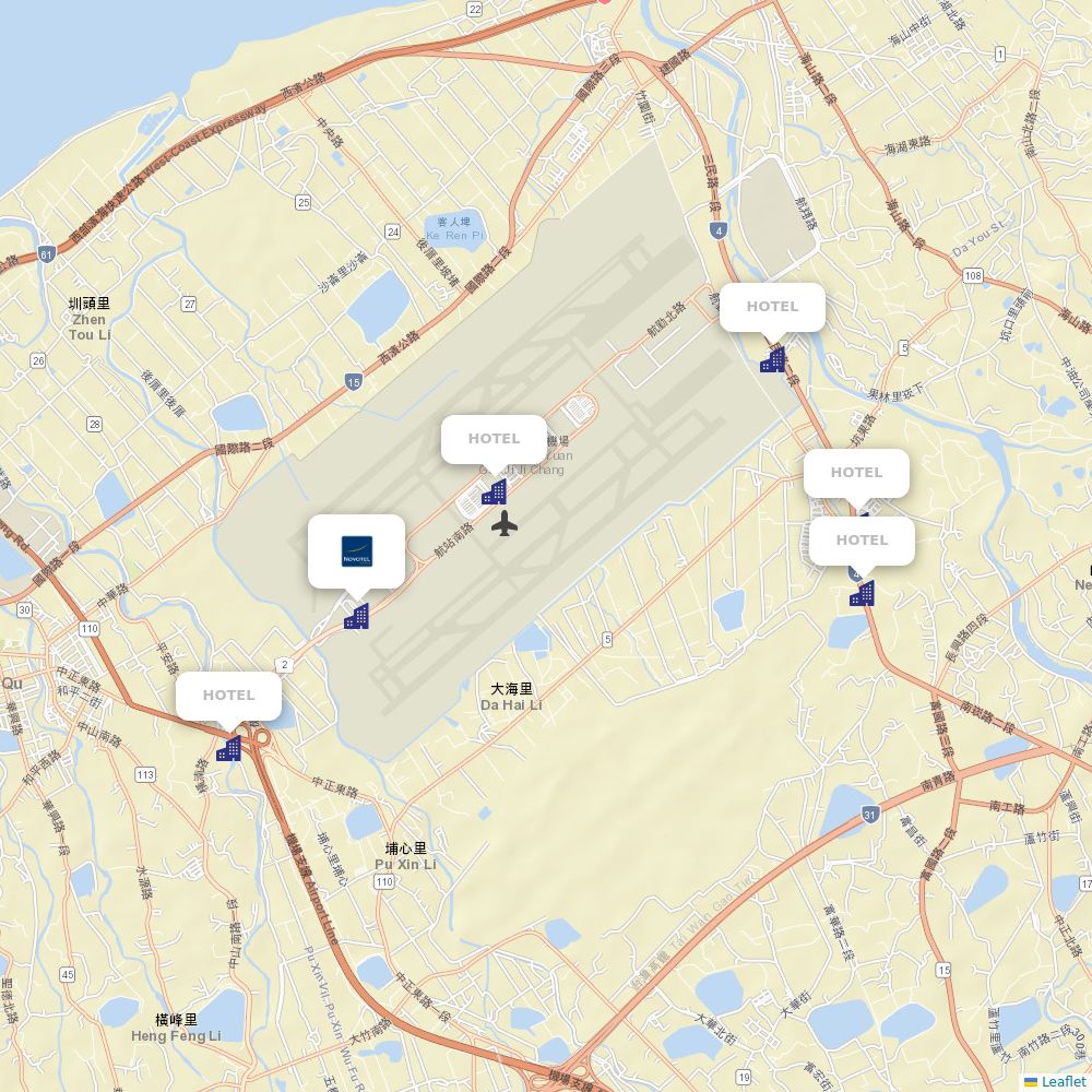 Taoyuan International Airport (TPE) hotels | Airport Information