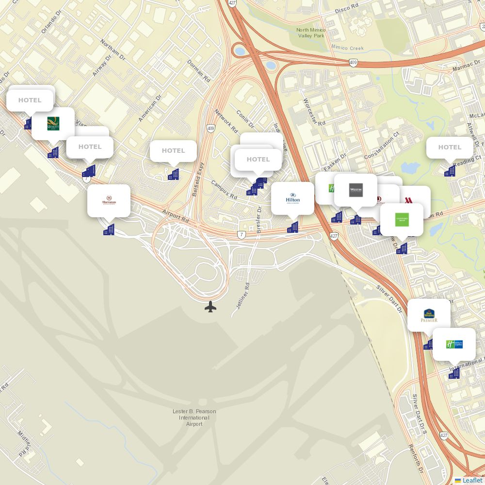 Pearson International (YYZ) airport hotels | Airport Information